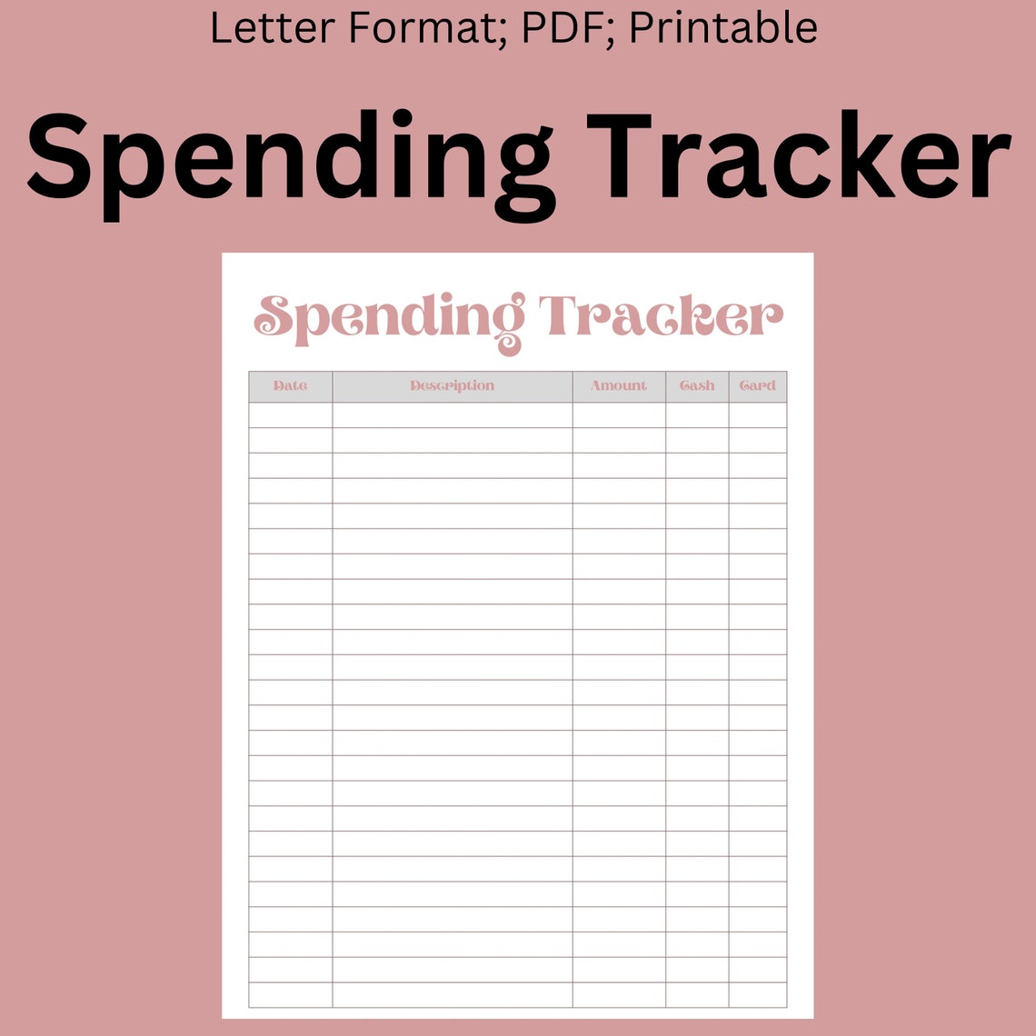 Spending Tracker, Printable Log, Expense Tracker, Spending Log ...