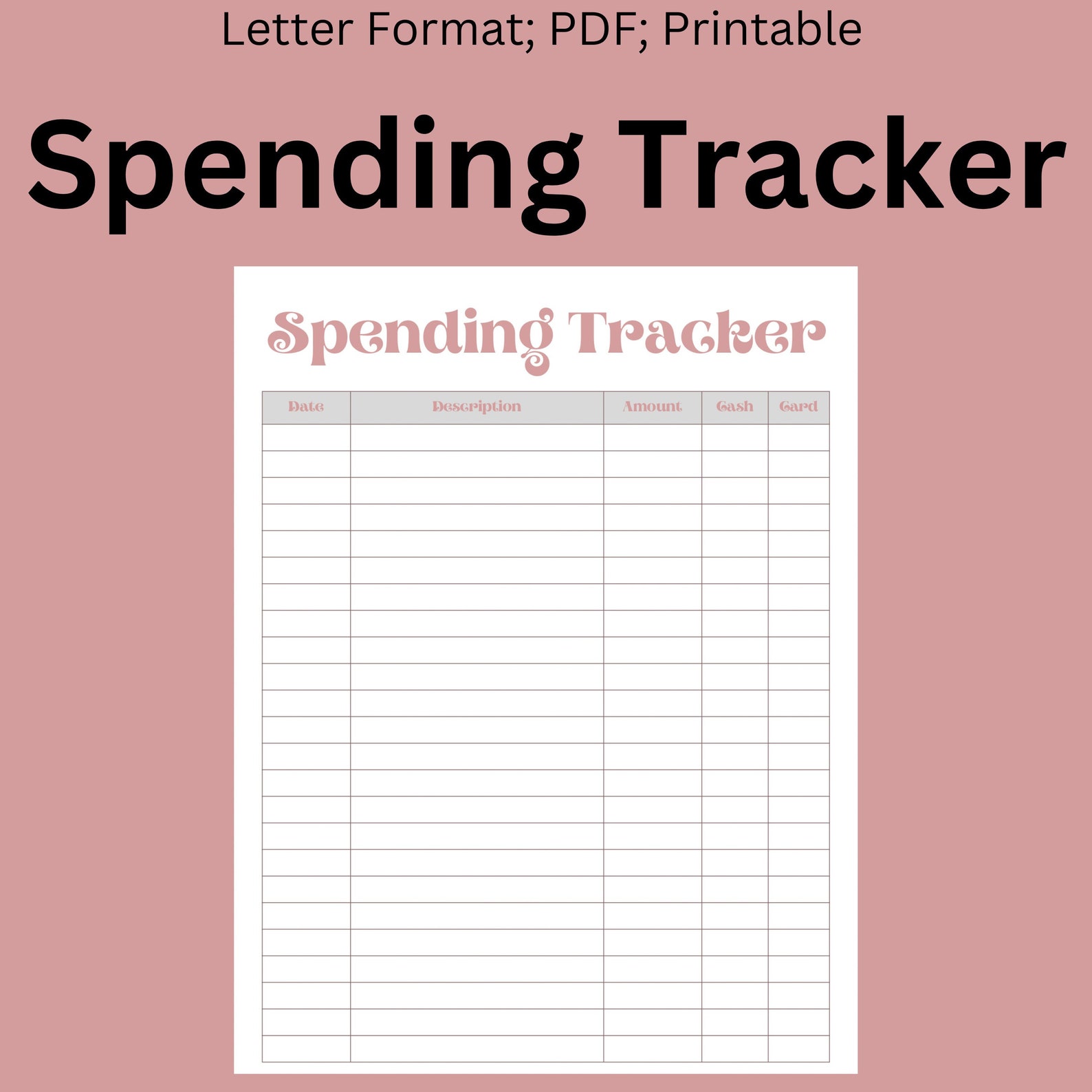 Spending Tracker, Printable Log, Expense Tracker, Spending Log ...