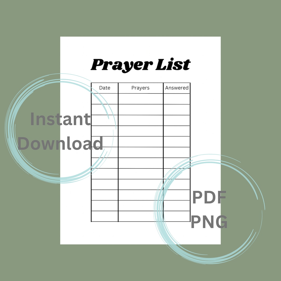 Printable Prayer List, Prayer Template, Praying for Others, Christian ...
