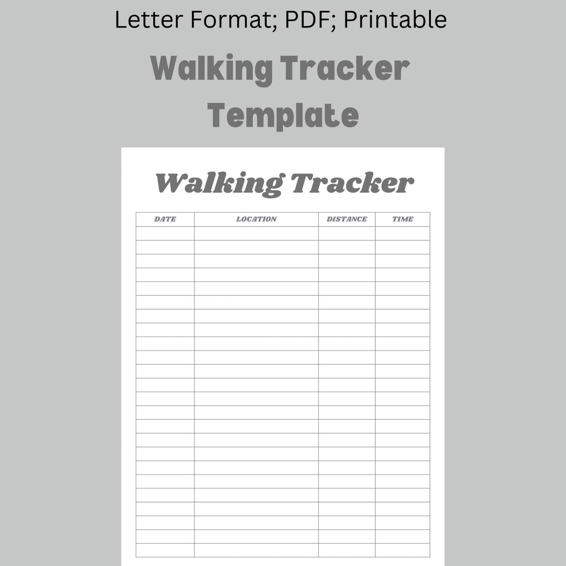 Printable Walking Tracker, Walking Journal, Walking Log, Daily Exercise ... Printable Walking Tracker, Walking Journal, Walking Log, Daily Exercise ...
