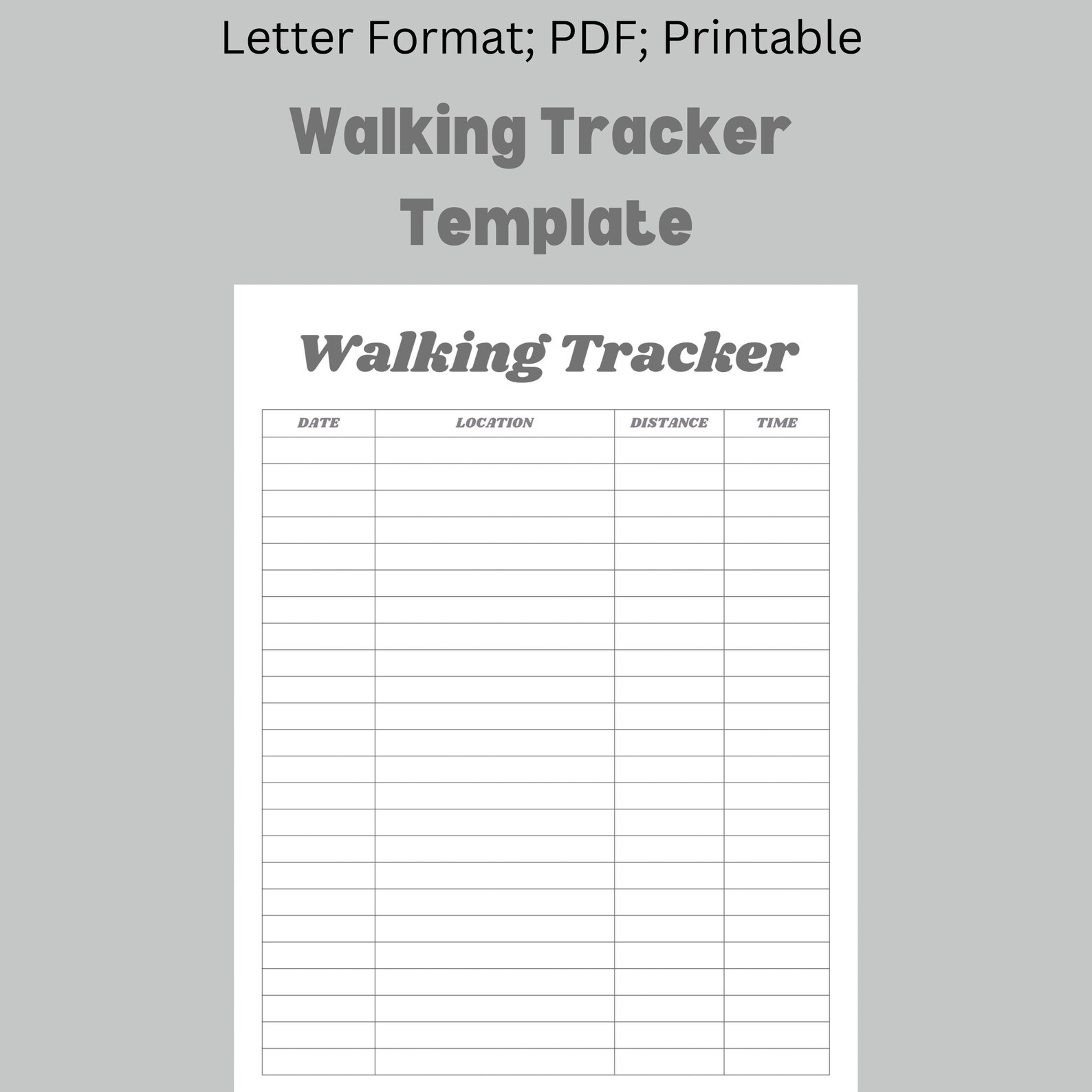 Printable Walking Tracker, Walking Journal, Walking Log, Daily Exercise ...