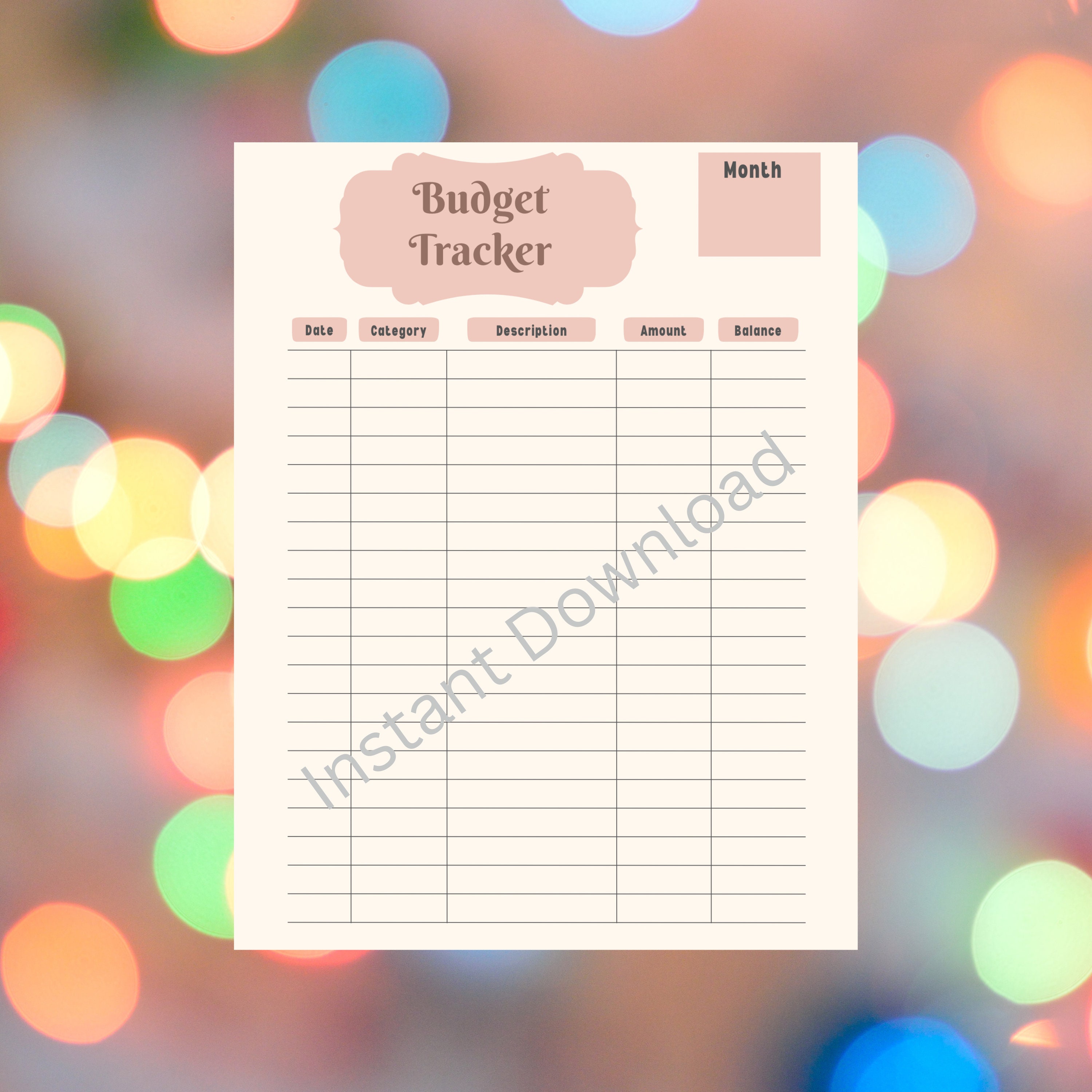 Budget Tracker / Savings Plan/ Printable PDF / Expense Organization ...
