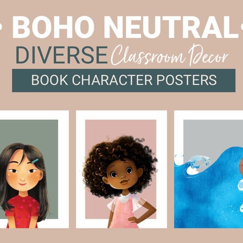 Diverse Book Character Posters Classroom Decor Storybook - Etsy