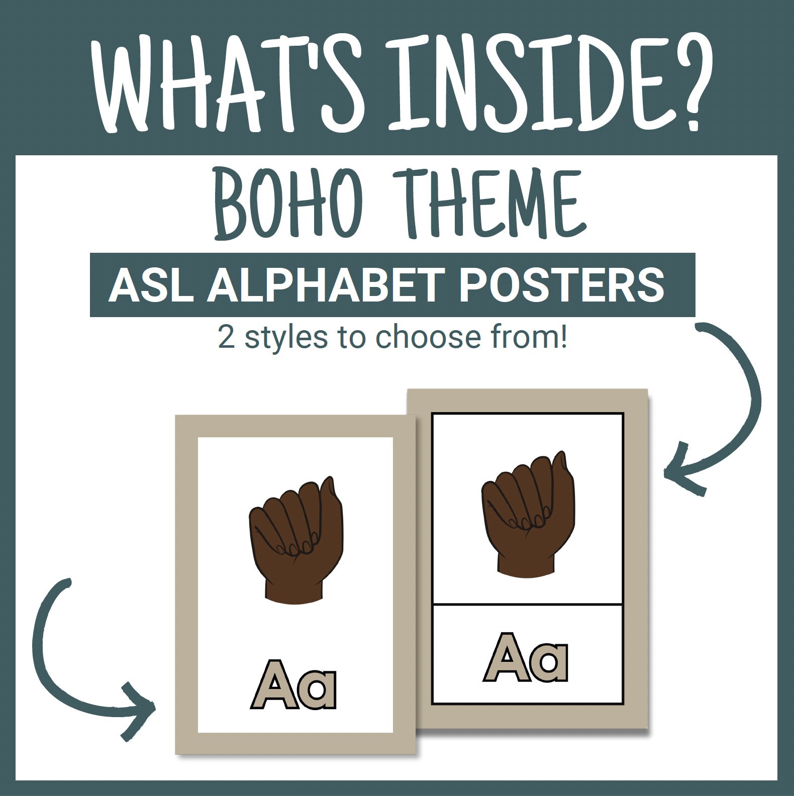 ASL | American Sign Language | Alphabet Poster | Boho - Etsy