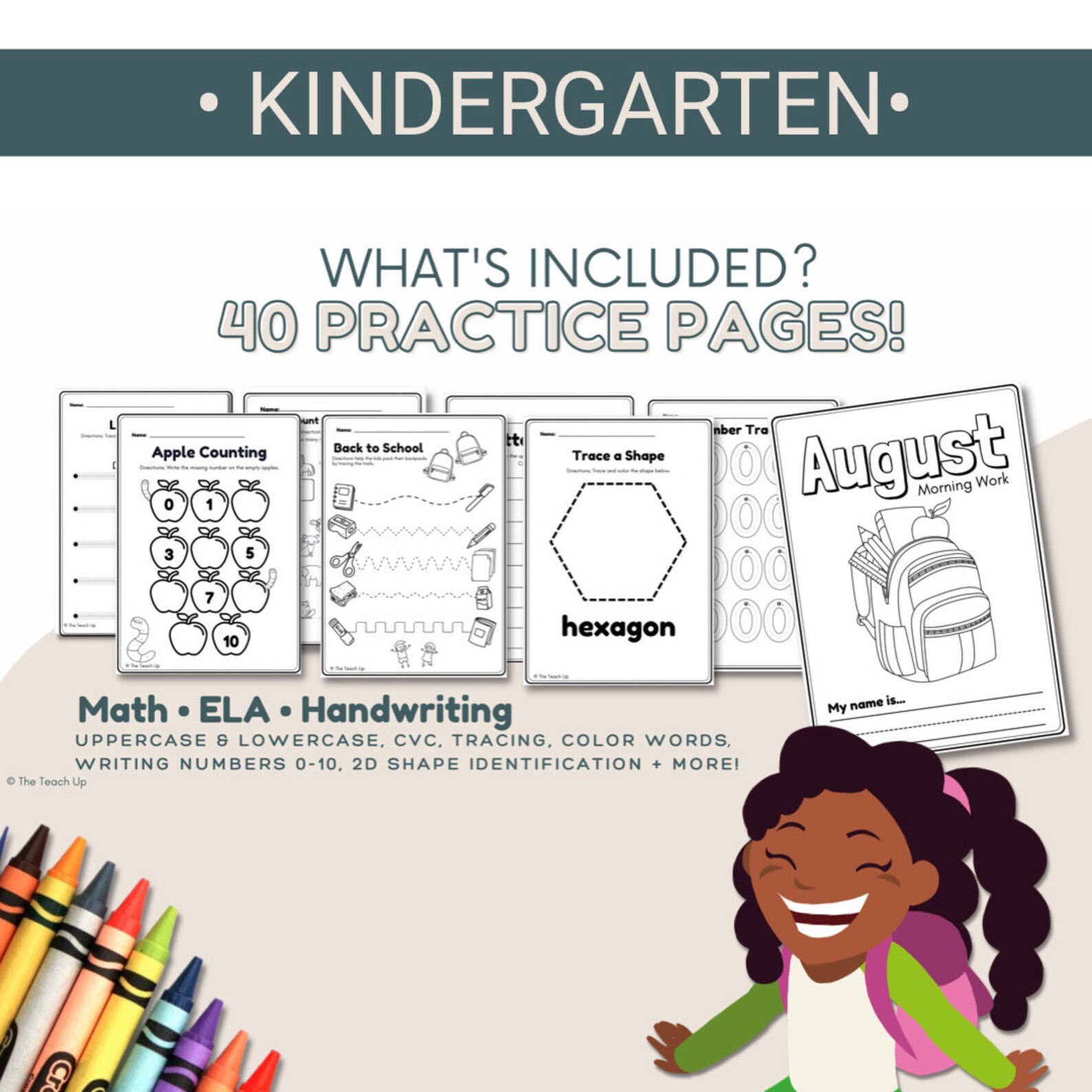 August Morning Work for Kindergarten Back to School Worksheets ...