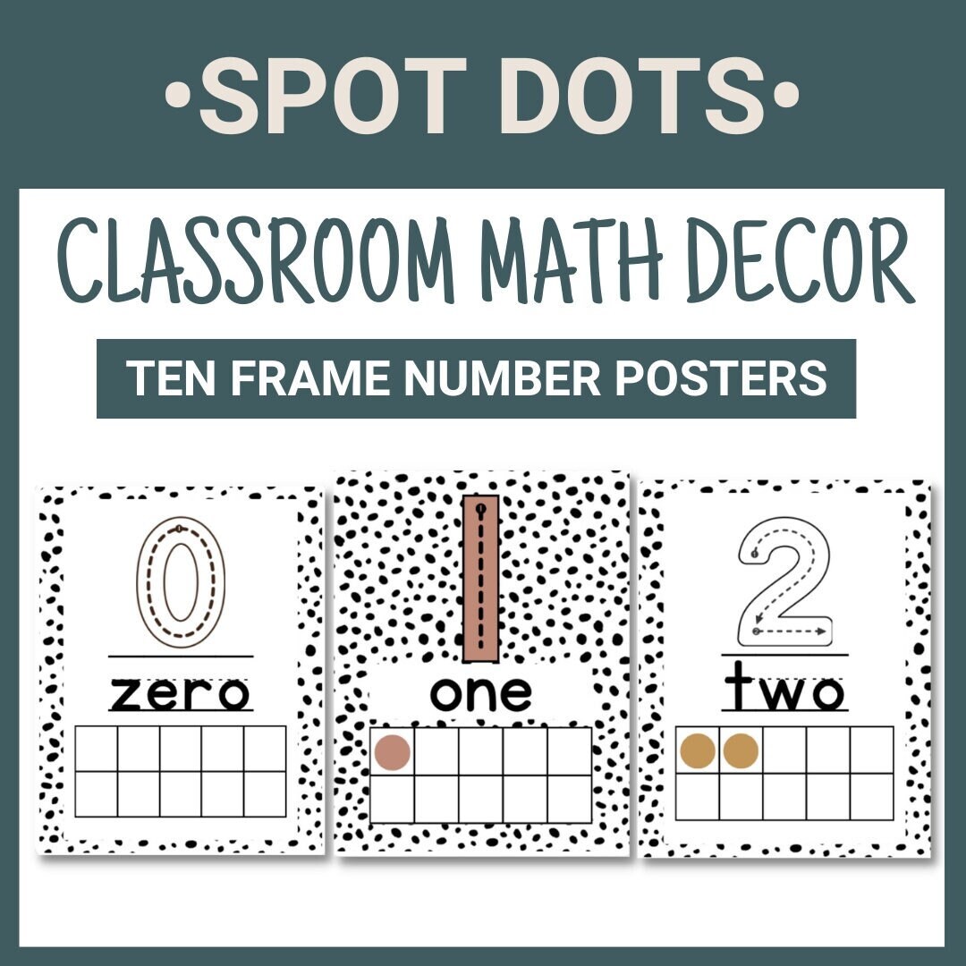 Ten Frame Posters | Math Display | Spot Dots | Classroom Decor - Etsy