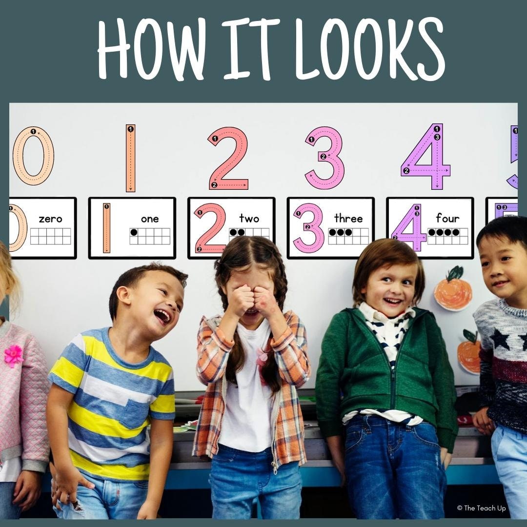 Number Posters Ten Frames Brites Rainbow Classroom Decor - Etsy