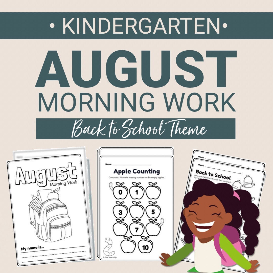 August Morning Work for Kindergarten | Back to School Worksheets ...