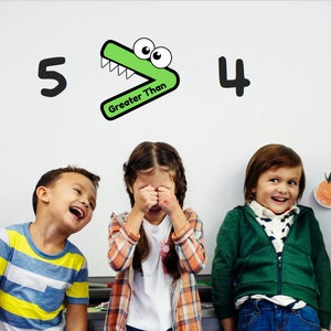 Comparing Numbers Sign | Alligator | Math Printable - Etsy