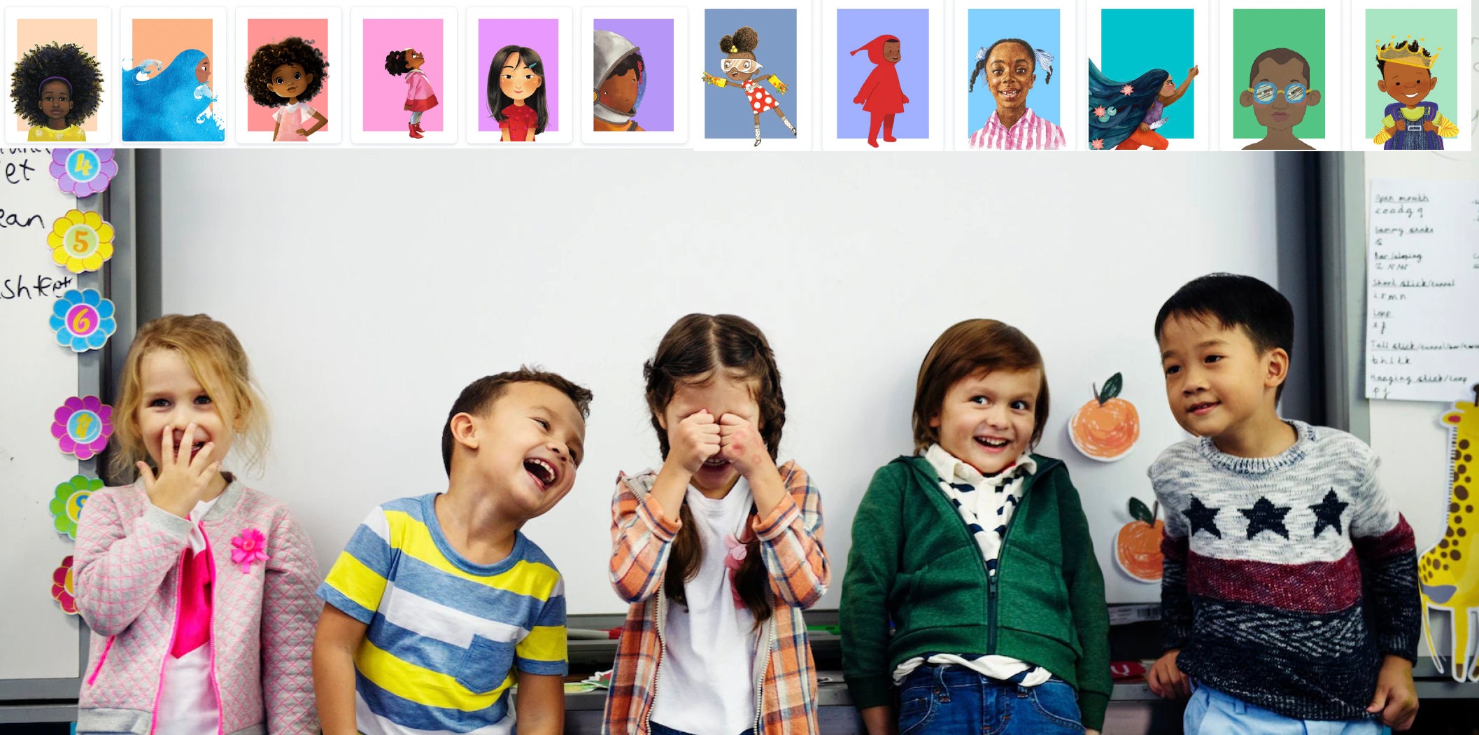 Diverse Book Character Posters Brites| Rainbow | Classroom Decor - Etsy