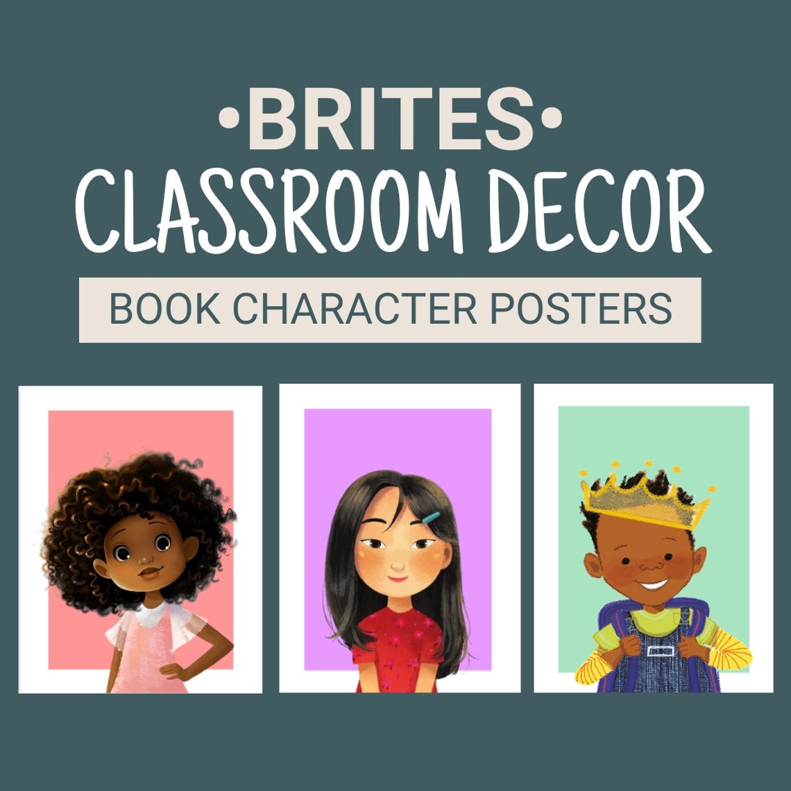 Diverse Book Character Posters Brites| Rainbow | Classroom Decor - Etsy