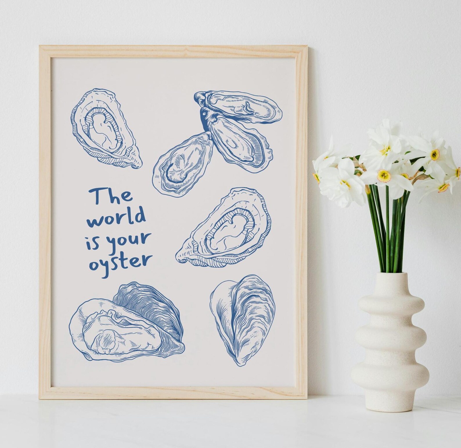 World is Your Oyster Print, Oyster Shell Print, Coastal Digital ...