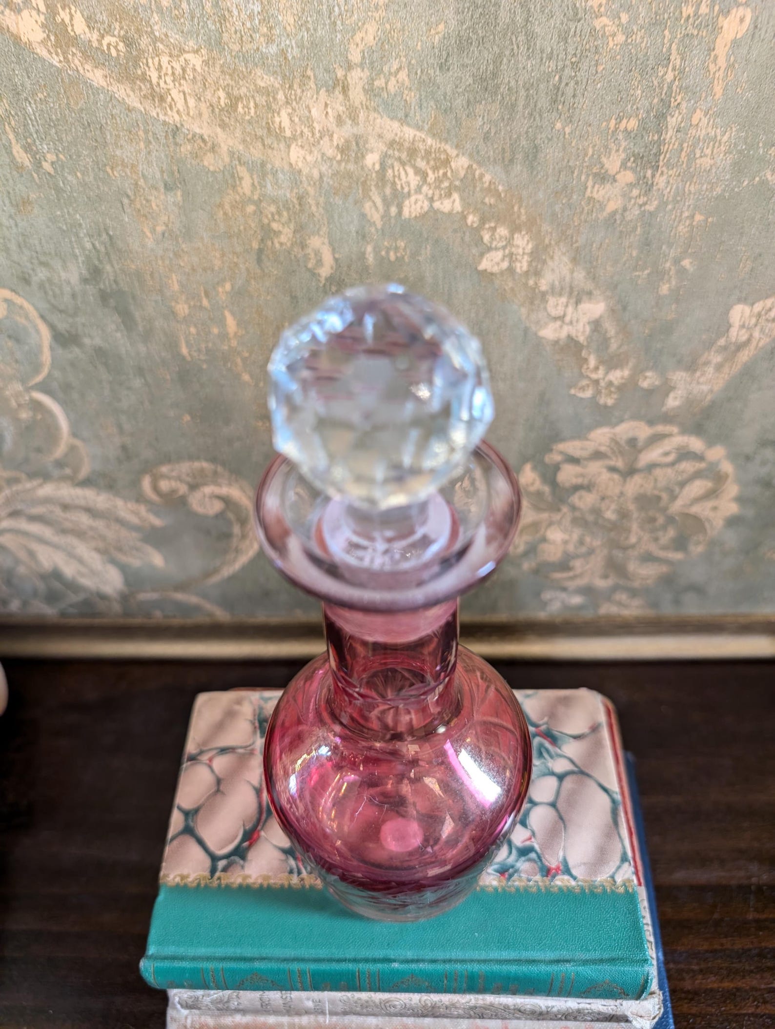 Antique Cranberry Glass Perfume Bottle, Bohemian Cut Glass Crystal - Etsy
