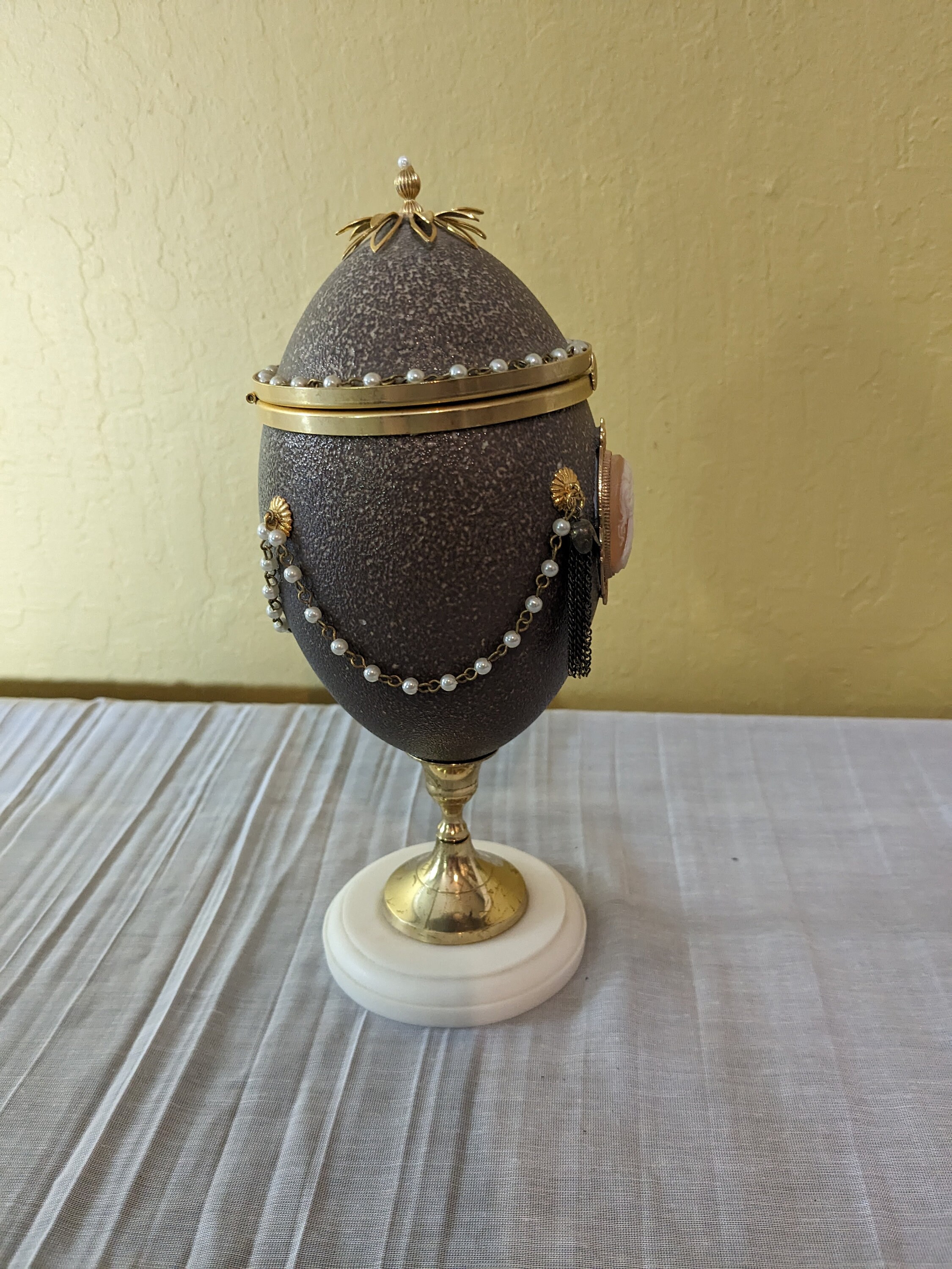 Unique Faberge-style Decorative Emu Egg With Cameo, Handcrafted in California - Etsy