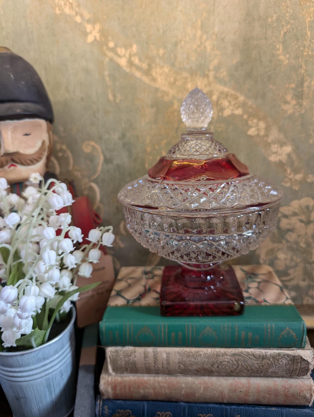Vintage Cut Crystal Candy Dish, Westmoreland Ruby Glass - Etsy
