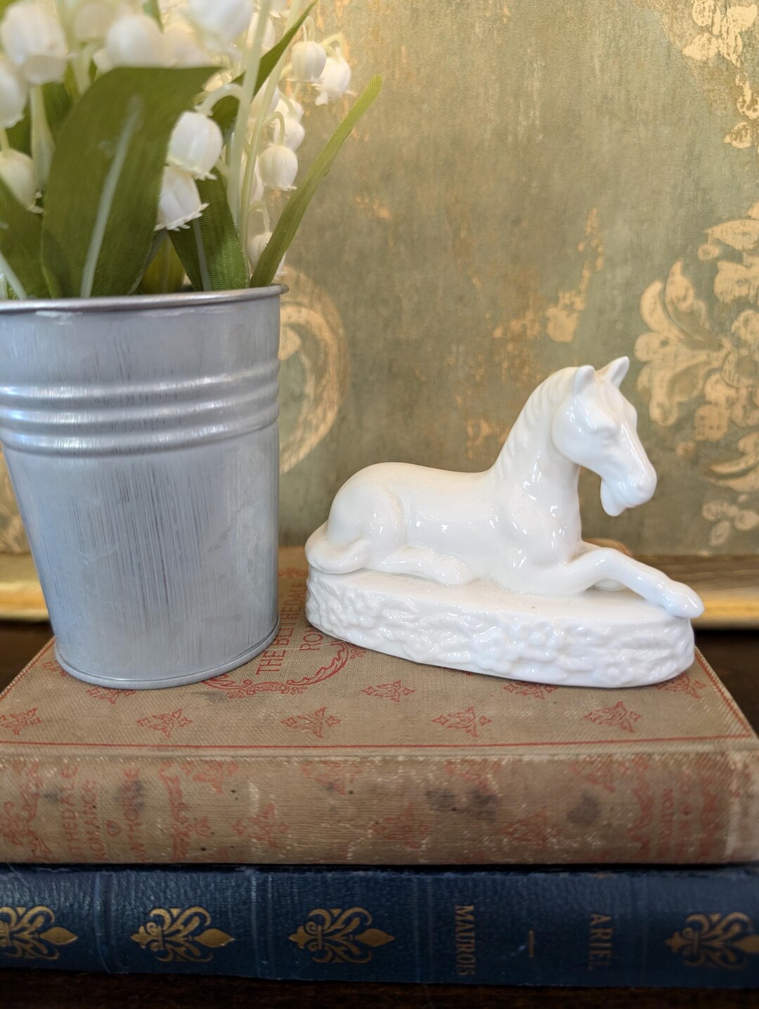 Vintage Ceramic Horse, Enesco White Horse Figurine - Etsy