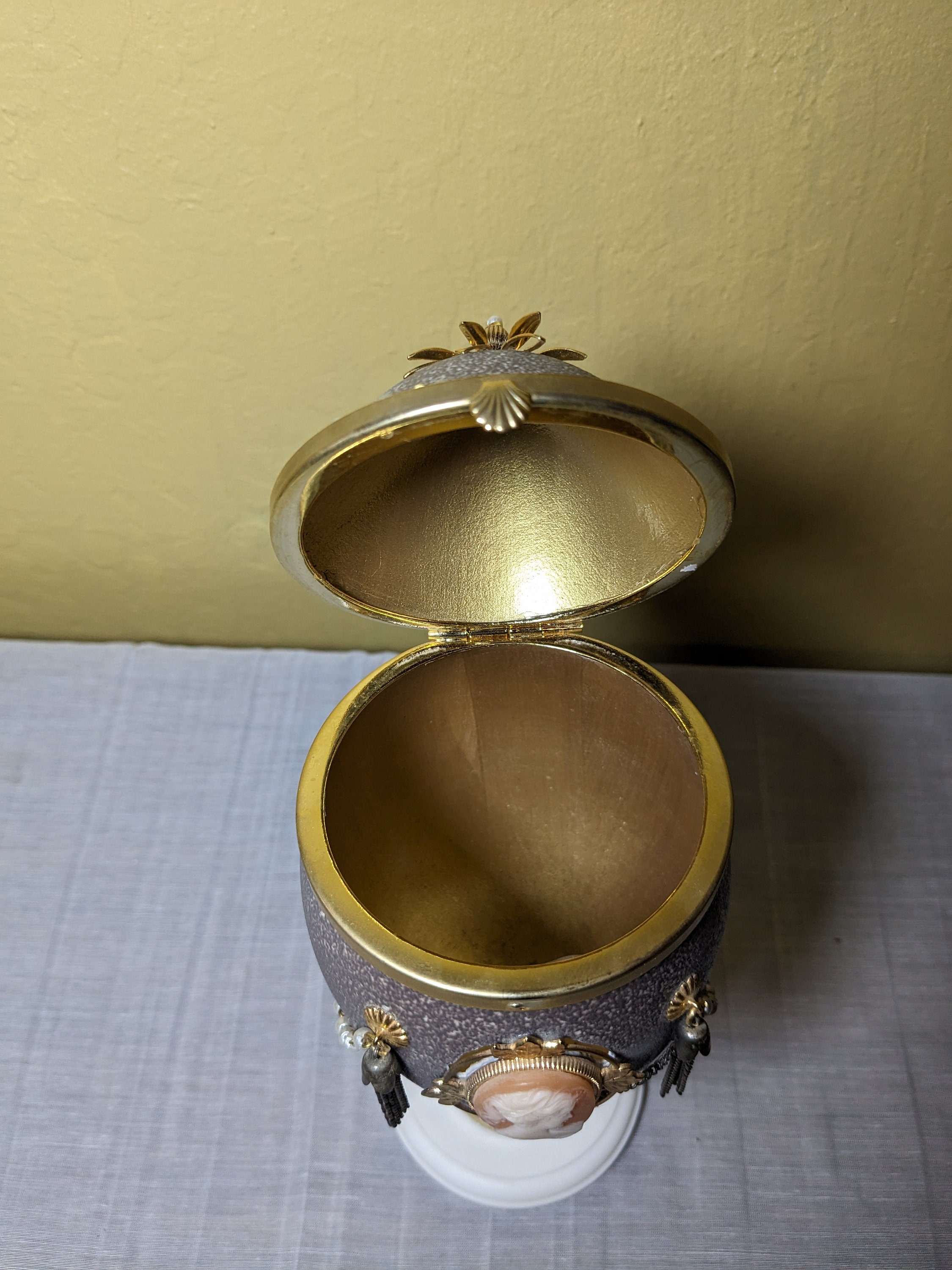 Unique Faberge-style Decorative Emu Egg With Cameo, Handcrafted in California - Etsy