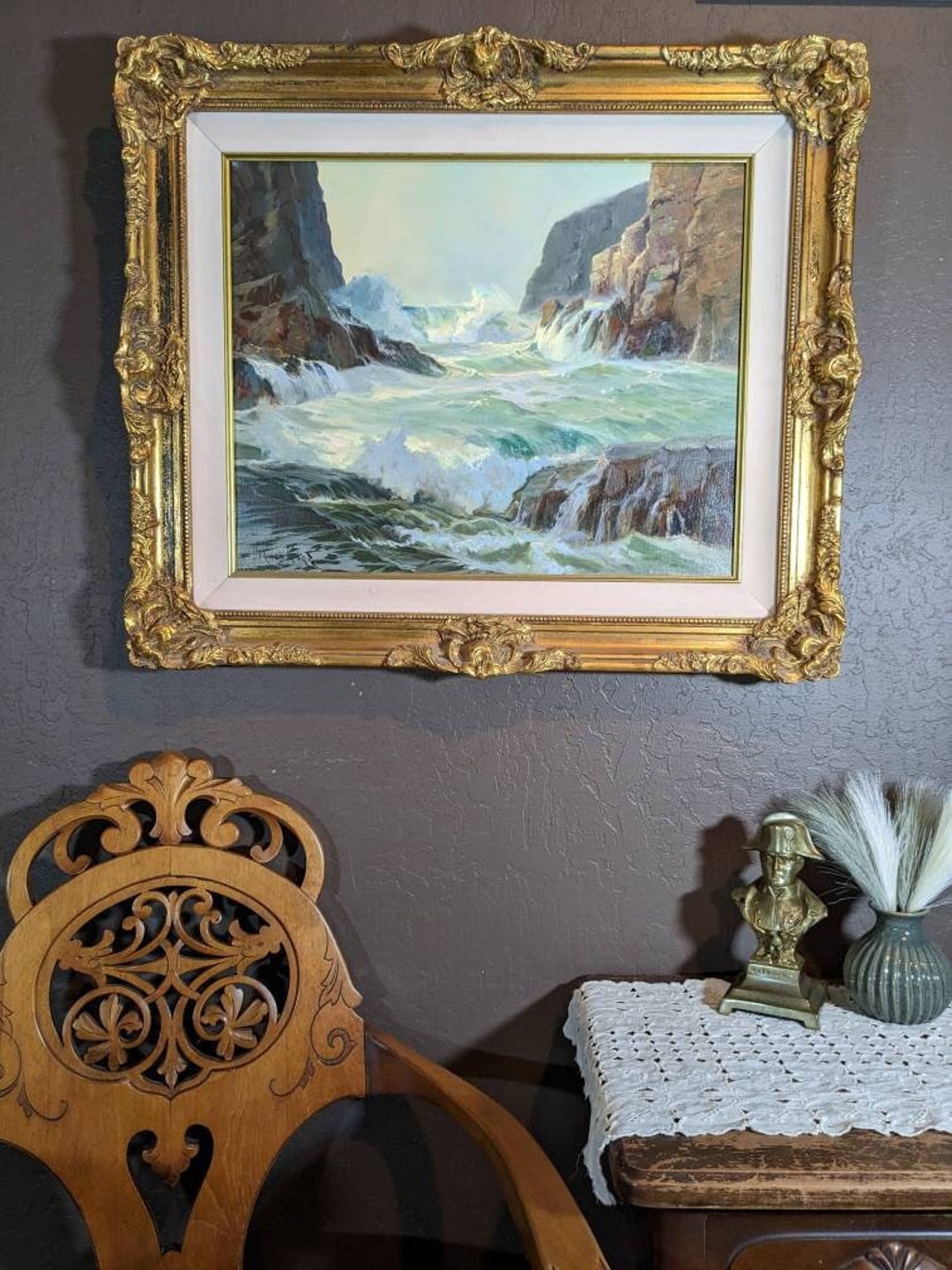 Mid Century Seascape, Vernon Kerr, California Artist, Vintage Oil ...