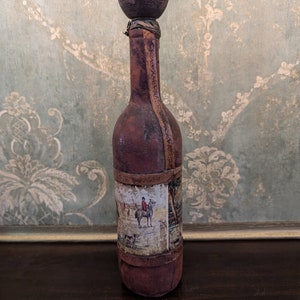 Vintage Leather-wrapped Bottle, Fox Hunting Scene - Etsy