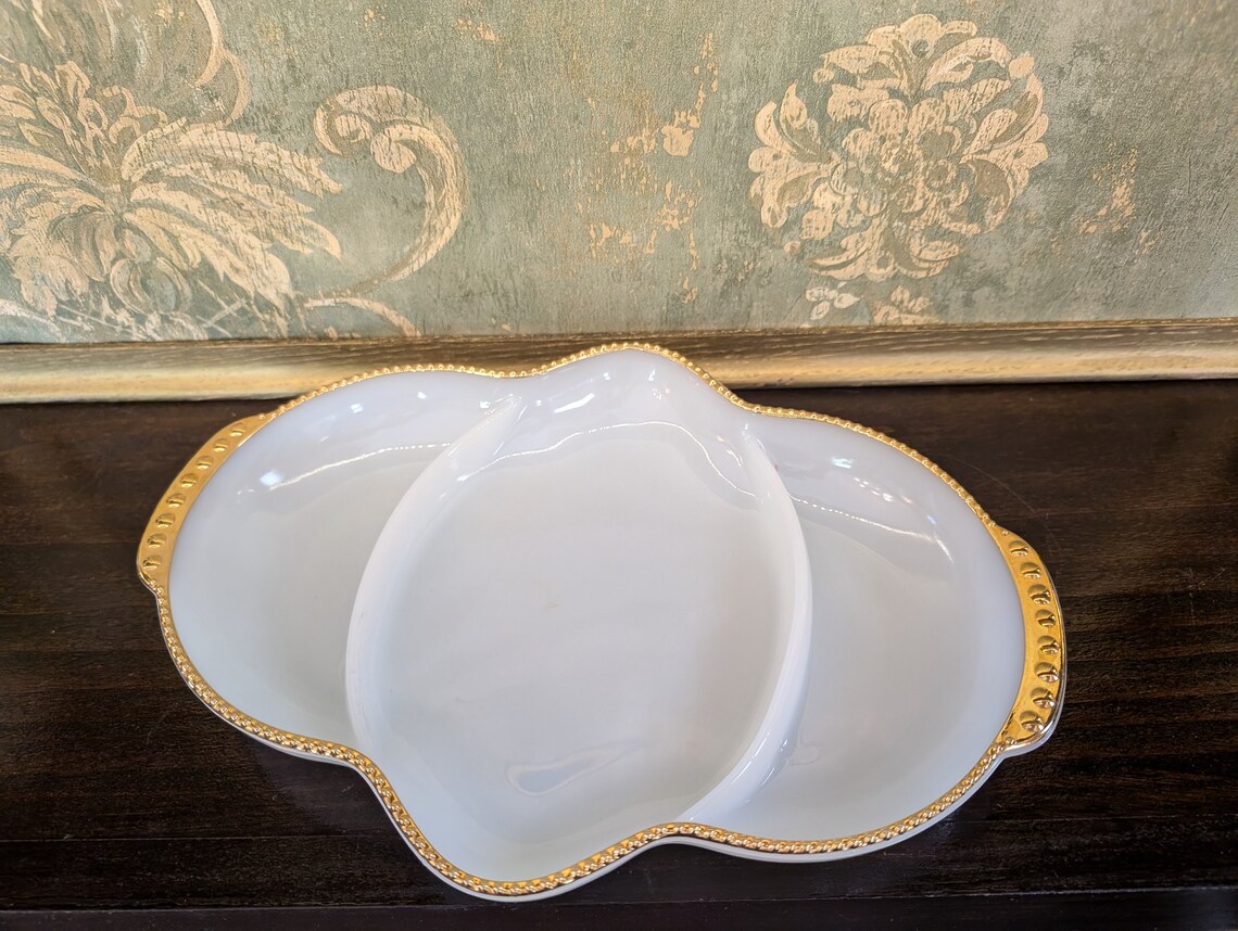 Vintage Milk Glass Divided Dish, Fire King Oven Ware, Made in USA - Etsy