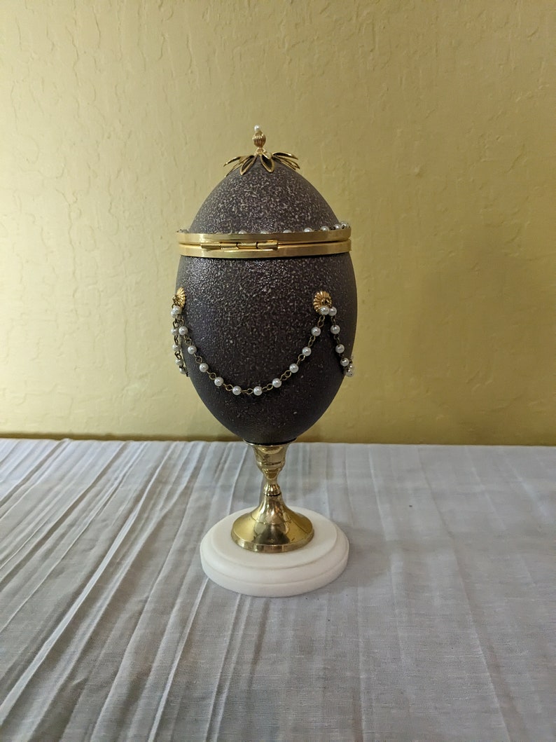 Unique Faberge-style Decorative Emu Egg With Cameo, Handcrafted in ...