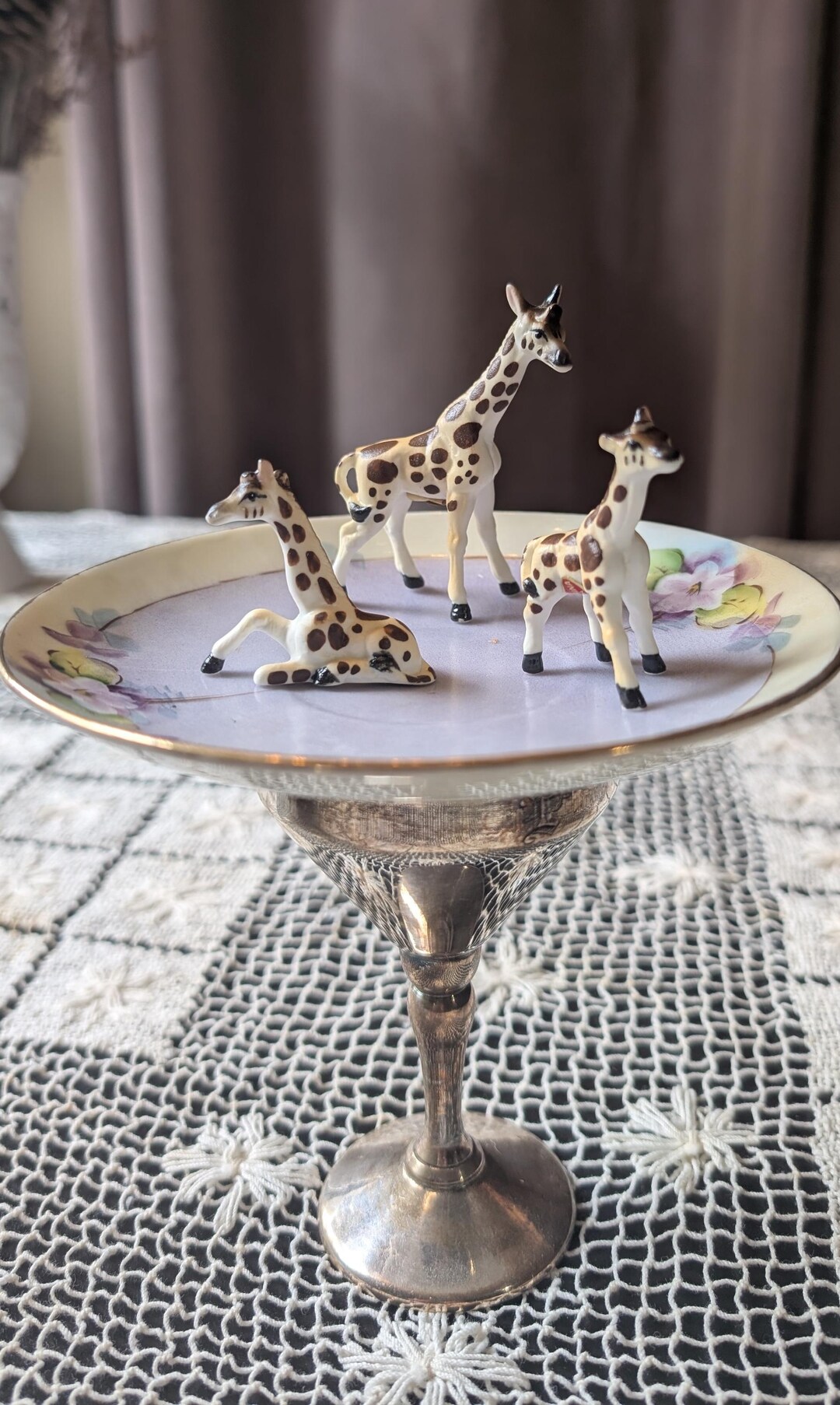 Vintage Miniature Giraffe Family, Bone China Figurines, Made in Japan ...