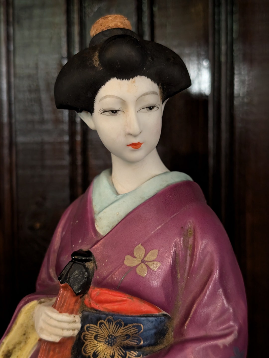Mid Century House of Koshu Japanese Sake Decanter, Light Purple Geisha ...