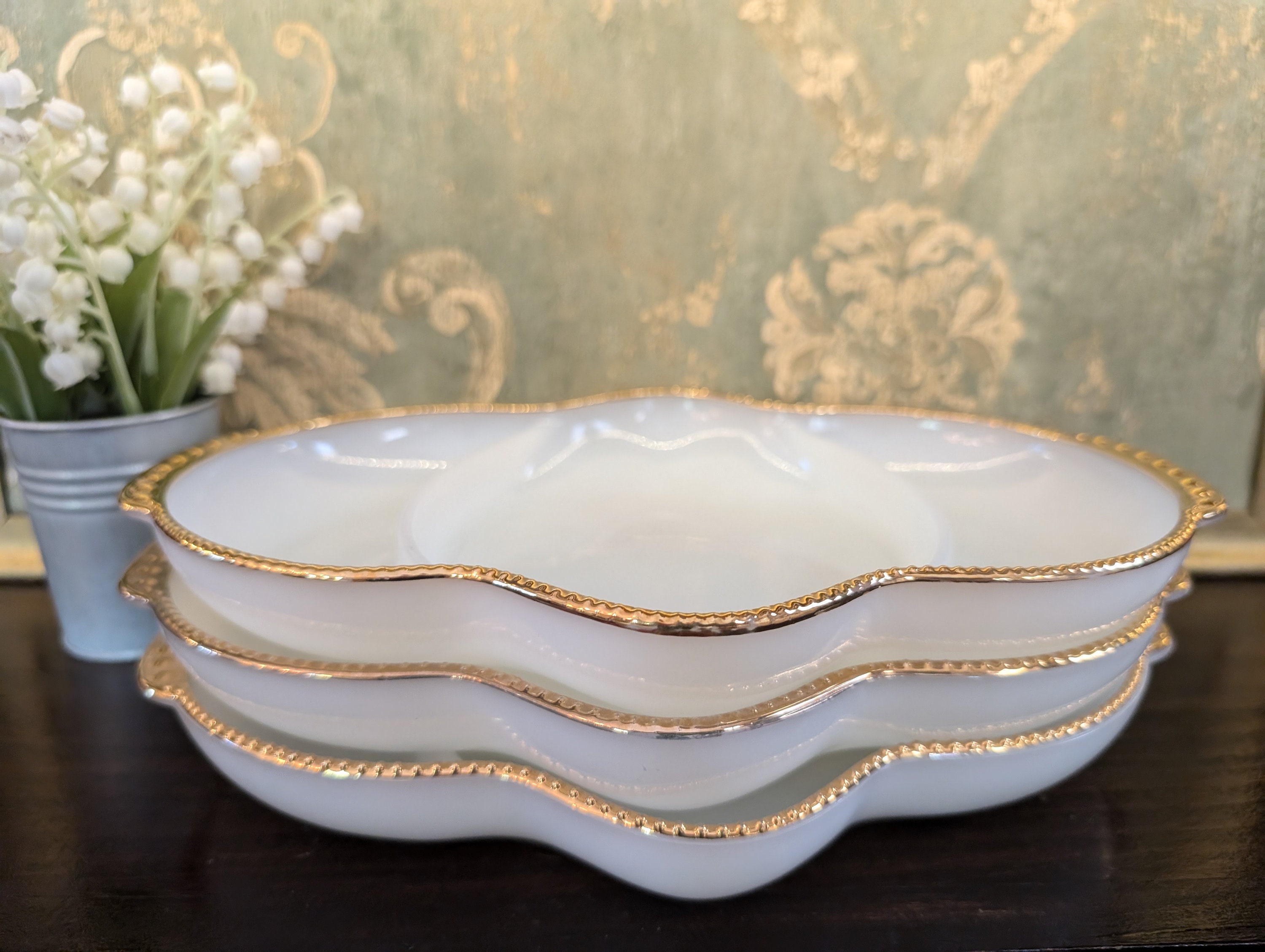 Vintage Milk Glass Divided Dish, Fire King Oven Ware, Made in USA - Etsy