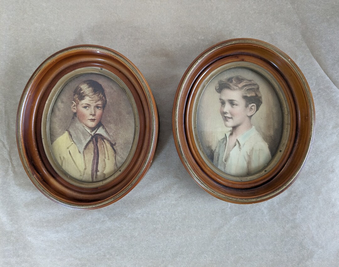 Vintage Framed Portrait Prints, Portraits of Boys - Etsy