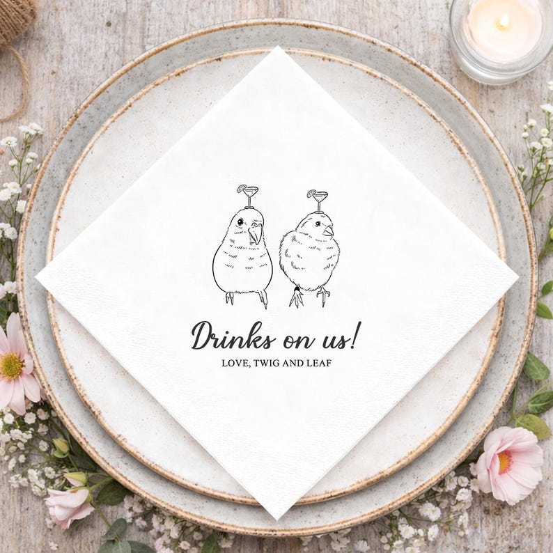 Custom Pet Portrait Cocktail Napkins, Personalized Pet Wedding Napkins ...