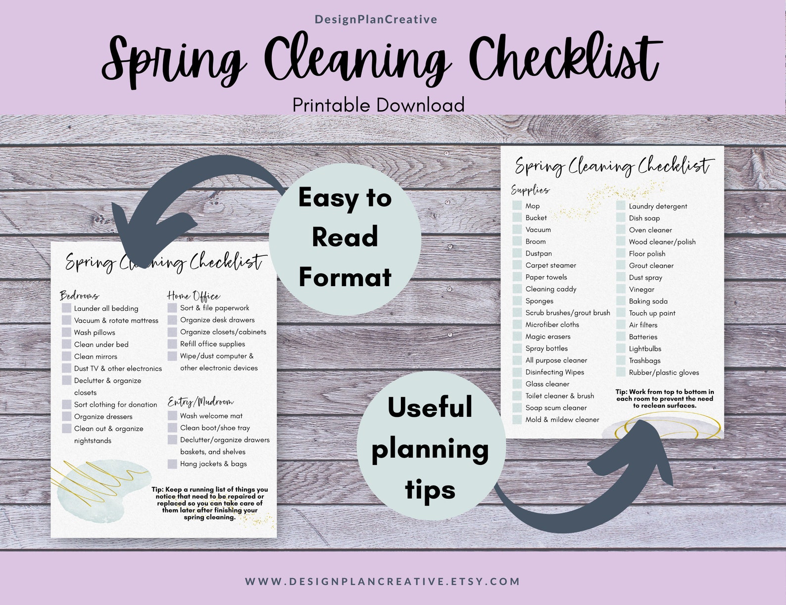 Spring Cleaning Checklist for Organized Deep Cleaning Supplies - Etsy