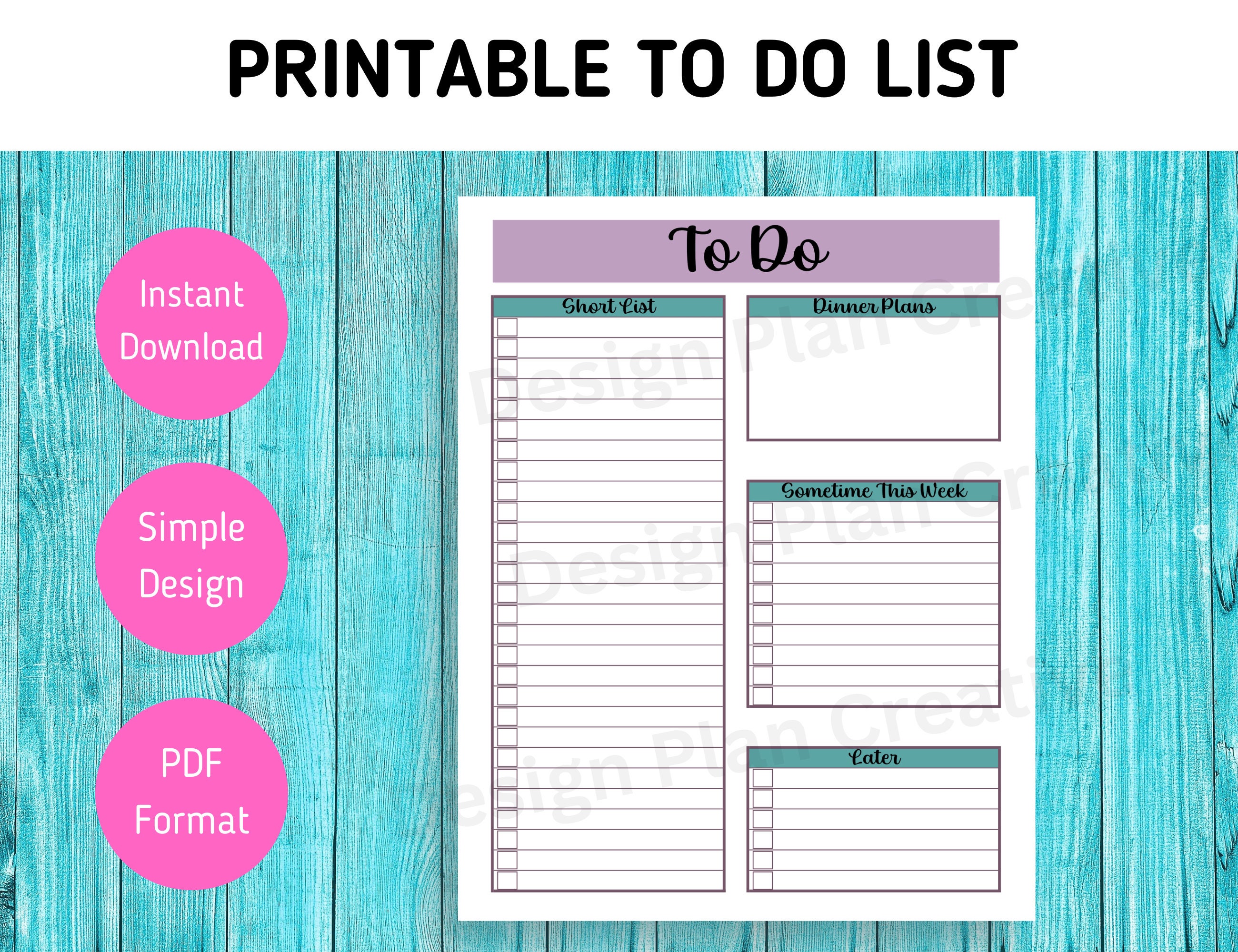 To Do List Printable to Do List Daily Checklist Organizer Daily to Do ...