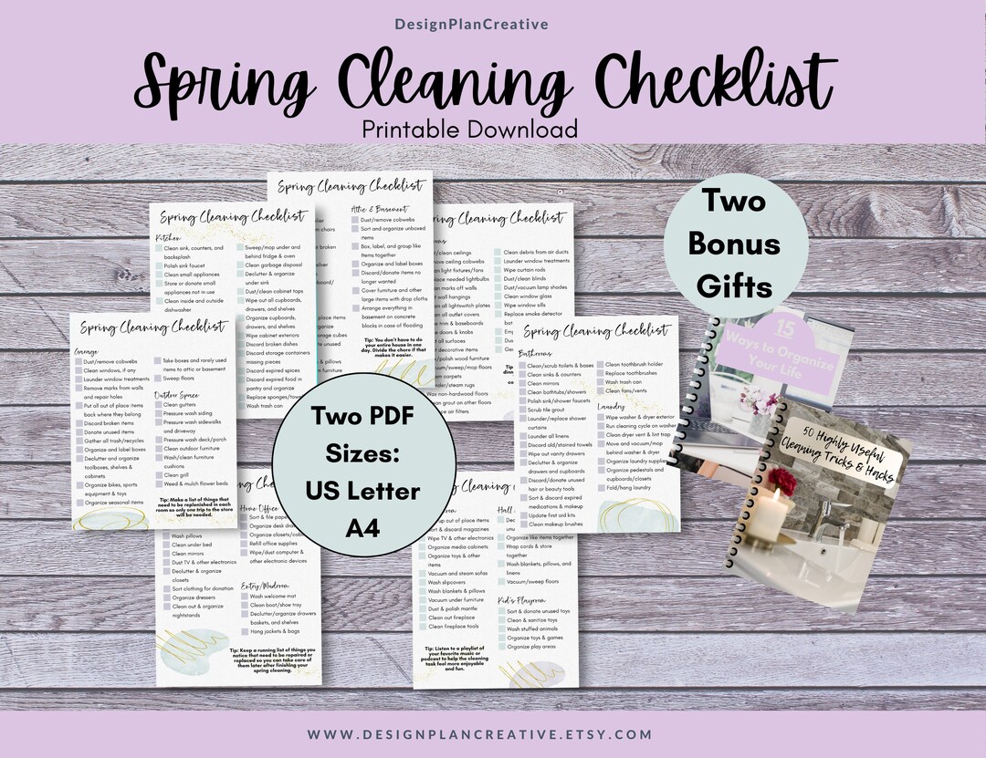 Spring Cleaning Checklist for Organized Deep Cleaning Supplies - Etsy