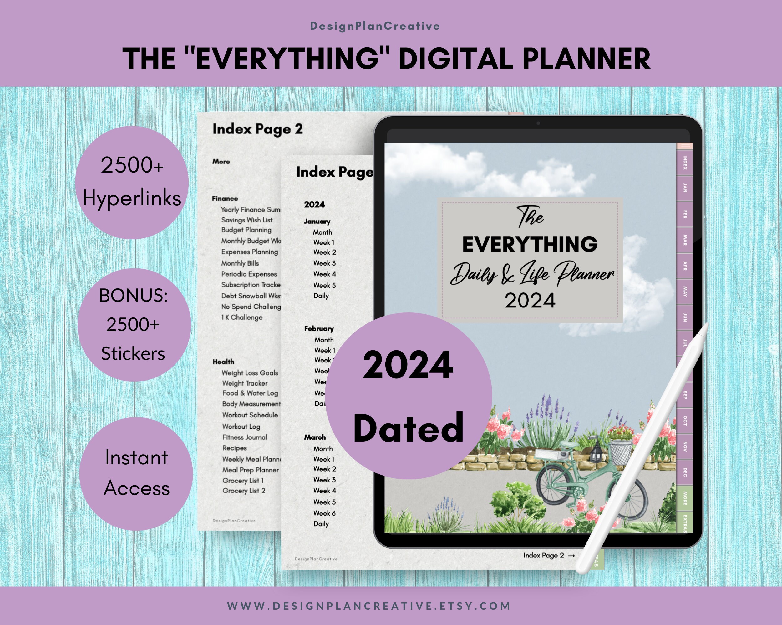 2024 Digital Planner Daily Planner Digital Digital Life Planner ...