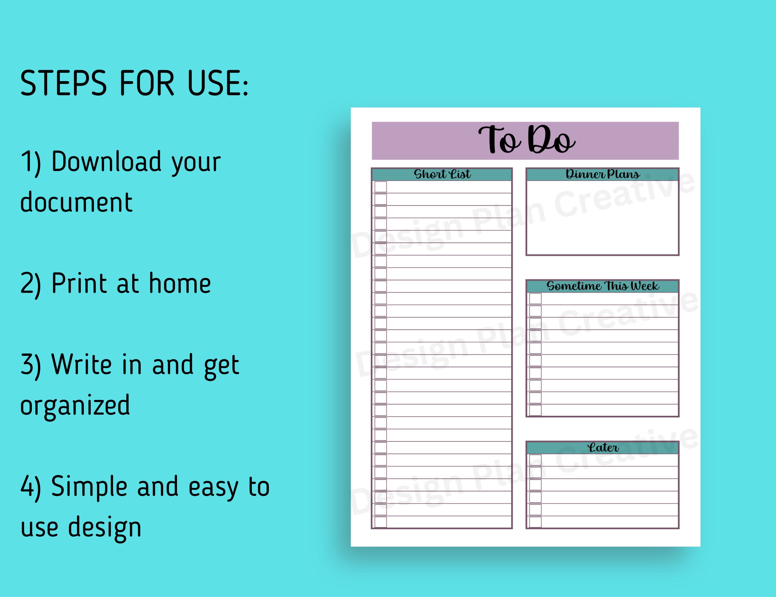 To Do List Printable to Do List Daily Checklist Organizer Daily to Do ...