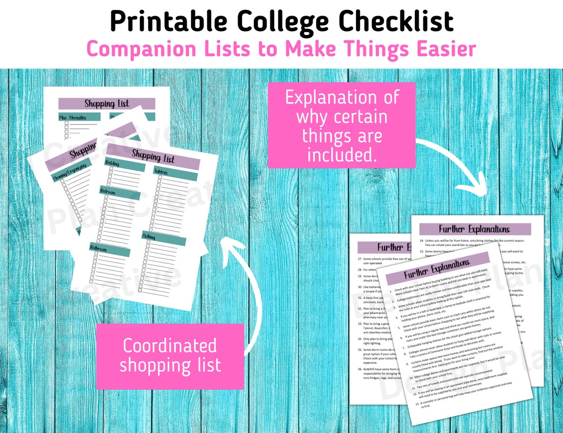 College Packing List College Checklist College Dorm Room Essentials ...