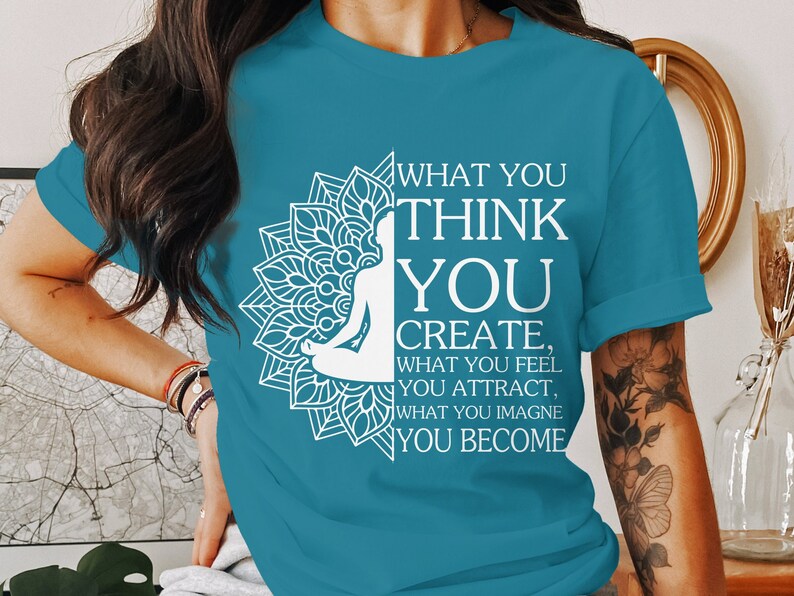 What You Think You Create Yoga Design DTF Transfer Full Color Transfer ...