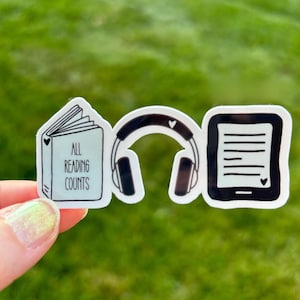 All Reading Counts Sticker, Inclusive Bookworm Librarian Teacher Book ...