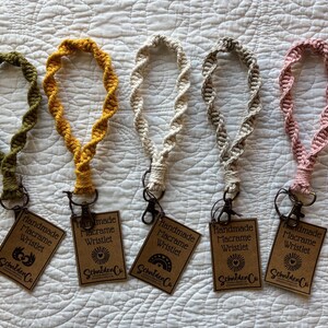 Handmade Macrame Wristlet Keychain: Boho Key Fob With Lobster Claw - Etsy