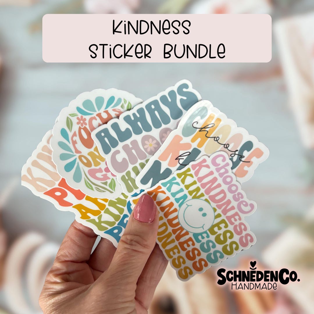 Kindness Sticker Bundle Pack, Cute Vinyl Stickers, Teacher Kindle ...