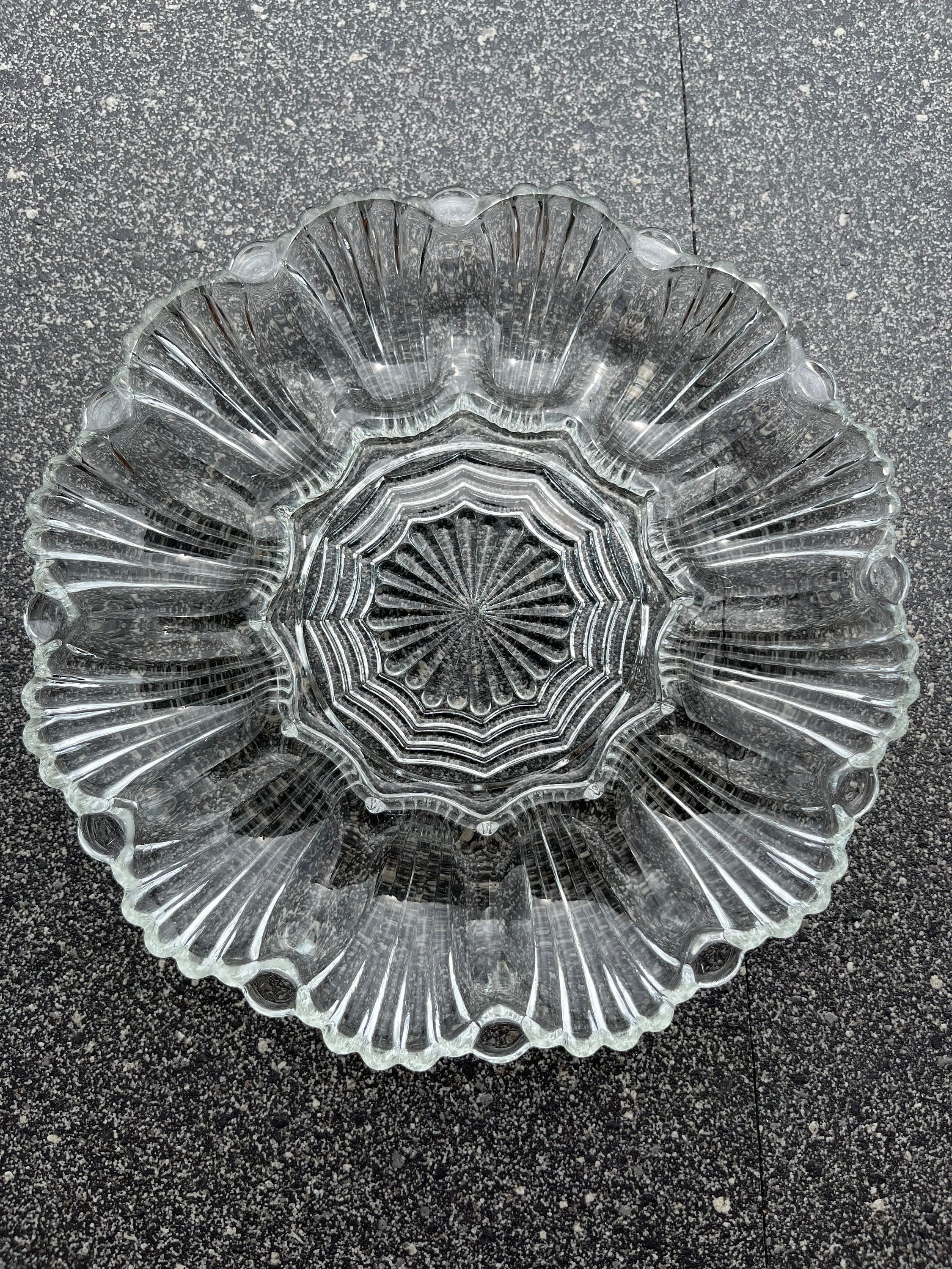 Vintage Clear Glass Devilled Egg Plate - Etsy