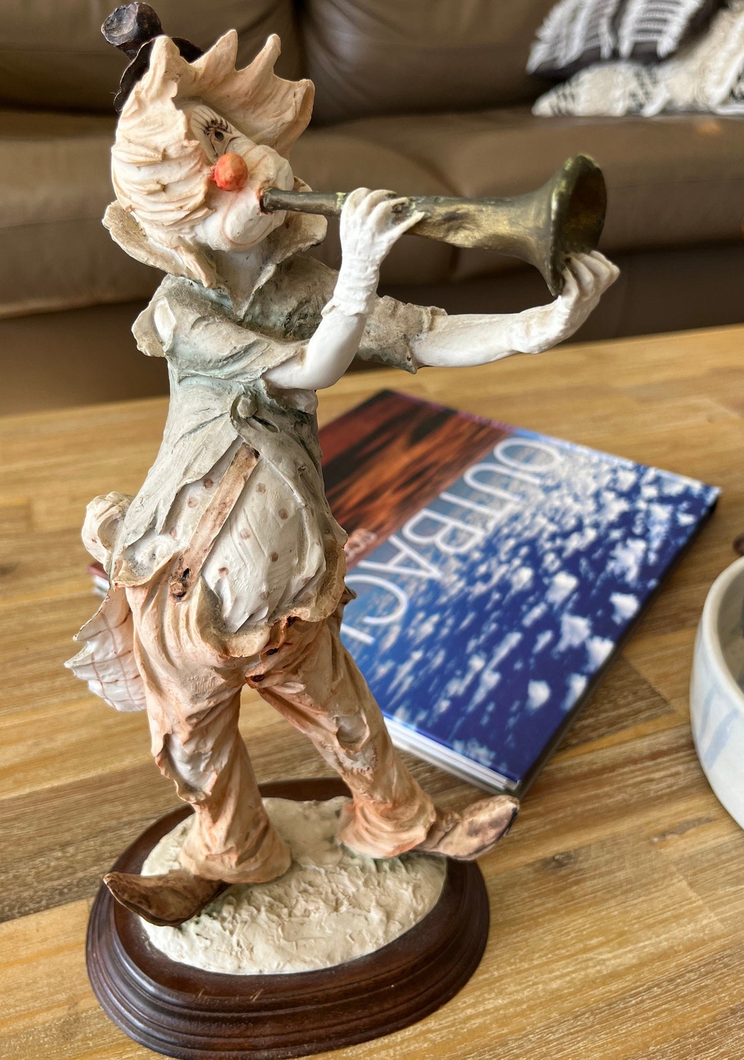 Vintage Pucci Clown on Timber Stand Blowing a Horn - Etsy