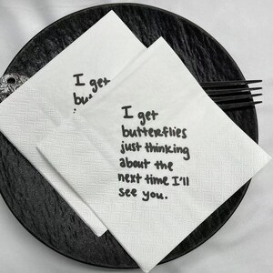 Personalized Love Note Handwriting Napkins, Custom Valentine's Day ...