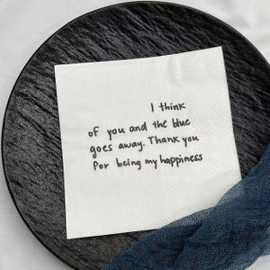 Personalized Handwritten Note Napkins, Custom Love Note Handwriting ...