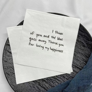 Personalized Handwritten Note Napkins, Custom Love Note Handwriting ...