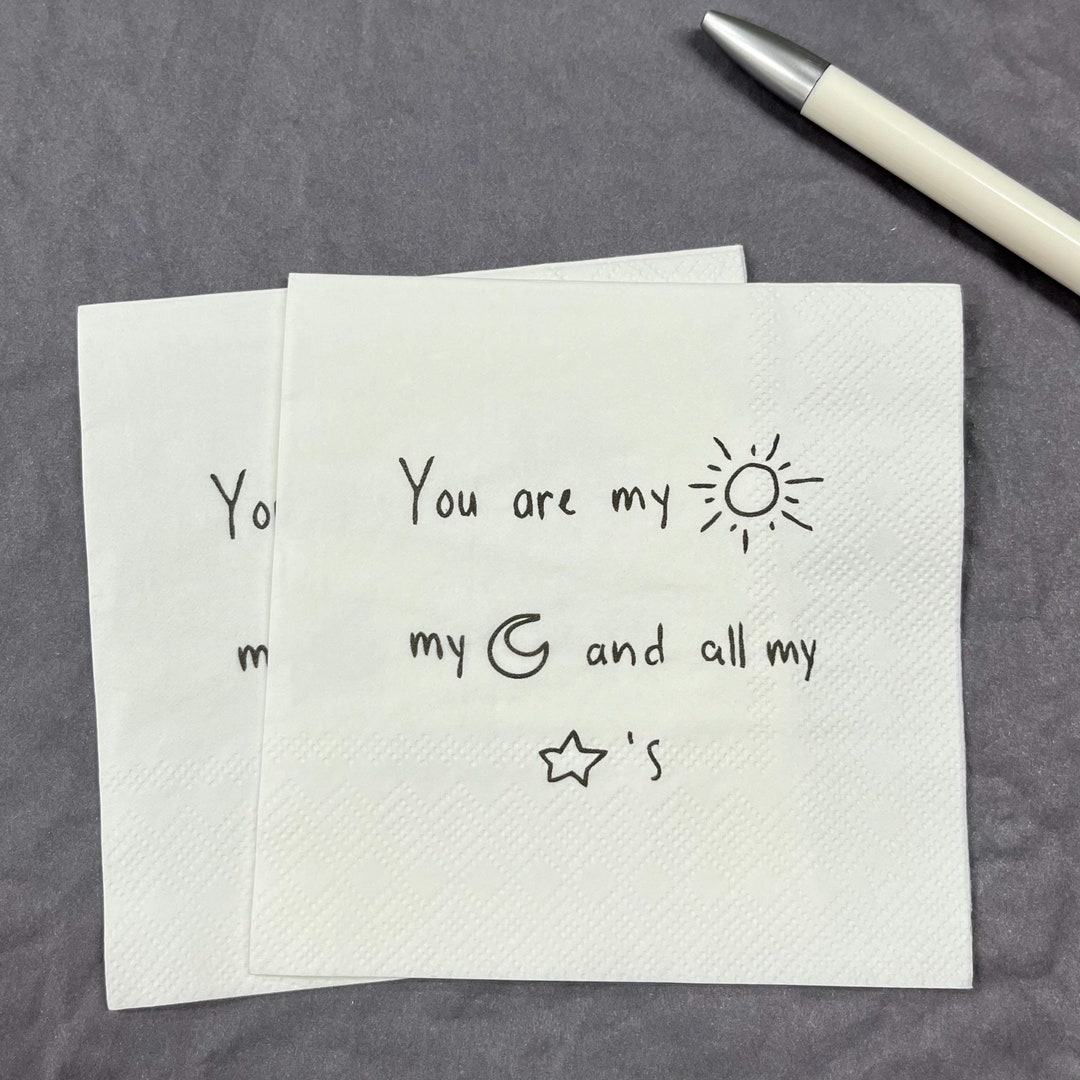 Custom Love Note Handwriting Napkins, Personalized Handwritten Note ...