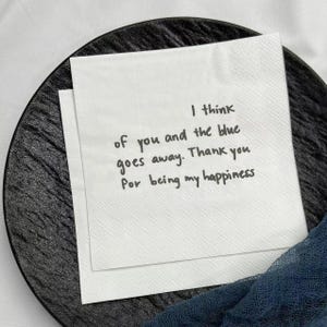 Personalized Handwritten Note Napkins, Custom Love Note Handwriting ...
