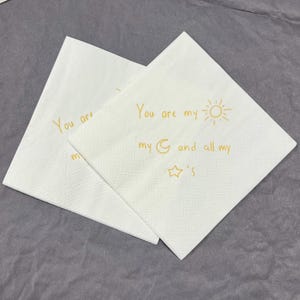 Custom Love Note Handwriting Napkins, Personalized Handwritten Note ...