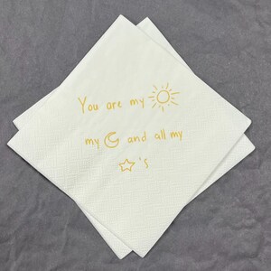Custom Love Note Handwriting Napkins, Personalized Handwritten Note ...