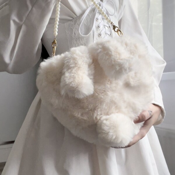 Fluffy Heart Handbag - Etsy